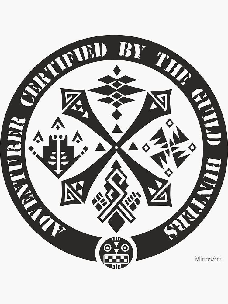 "Certified By The Guild of Hunters" Sticker by MinosArt | Redbubble