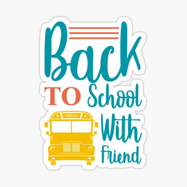 "Back to school - School bus" Sticker for Sale by YACINE-MALIKI | Redbubble