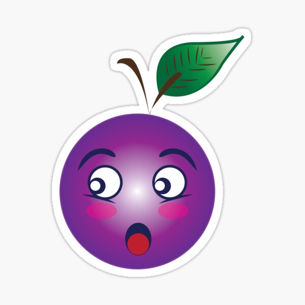 "Grape surprised grape emoji" Sticker for Sale by dianalu27 | Redbubble