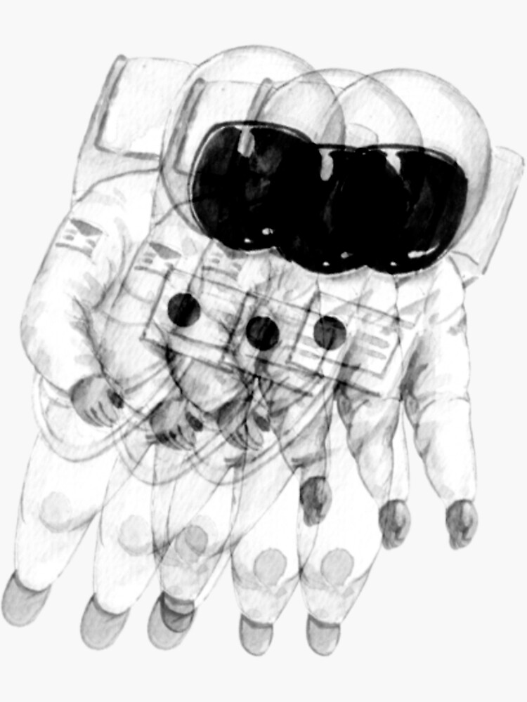 "Black and White Echoed Astronaut" Sticker for Sale by erwnalejo | Redbubble