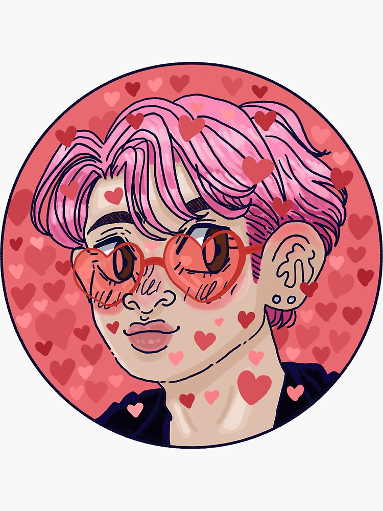 "Pink Wonho" Sticker for Sale by AguedaPink | Redbubble