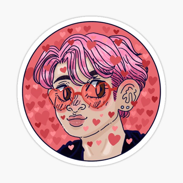 "Pink Wonho" Sticker for Sale by AguedaPink | Redbubble