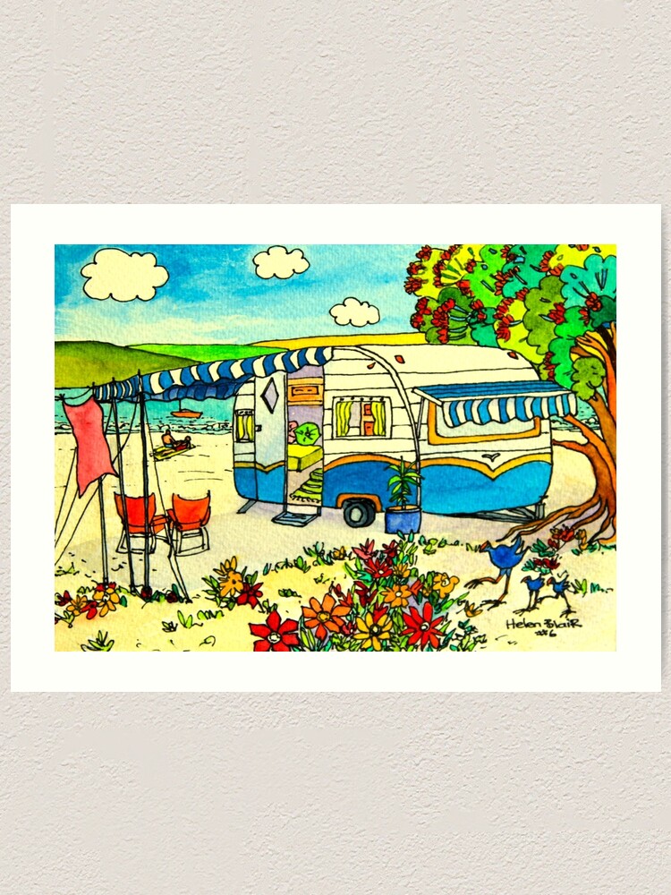 "Retro Caravan Holiday" Art Print by HelenBlair | Redbubble