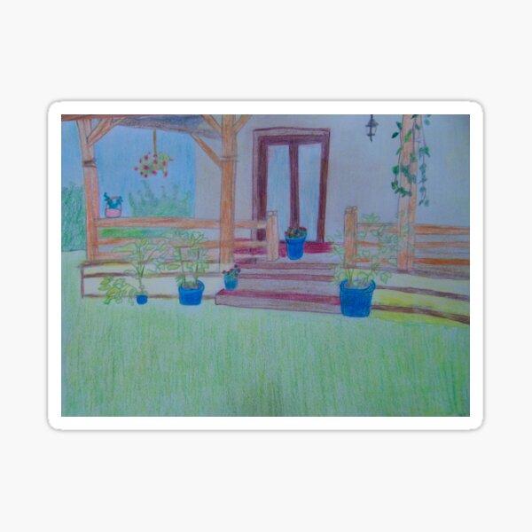 "Terrace backyard house garden" Sticker for Sale by MartaTerkiewicz ...