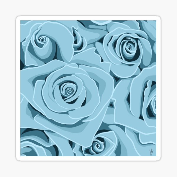 "BLUE ROSES" Sticker for Sale by julesanderson | Redbubble