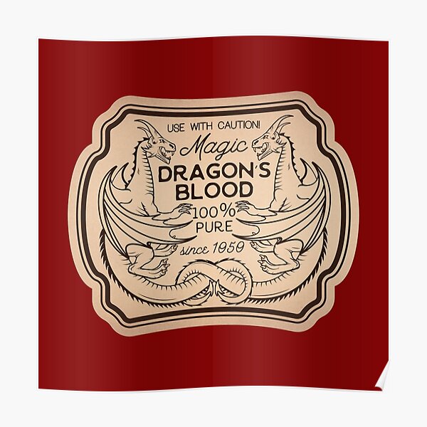 "Dragons Blood Potion Vintage Label" Poster for Sale by KrisSidDesigns ...