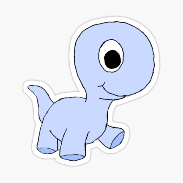 "Blue baby dinosaur " Sticker by emmyh13 | Redbubble