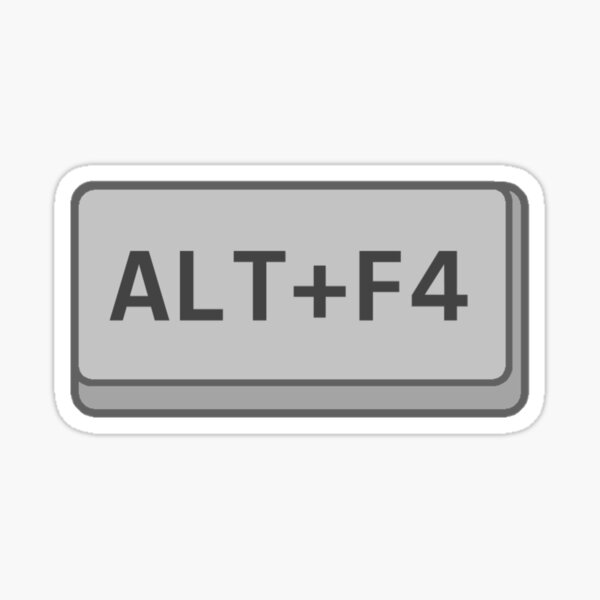 "Alt + F4" Sticker for Sale by asocialitype | Redbubble