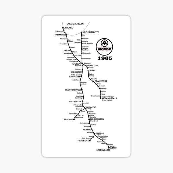 "MONON RAILROAD SYSTEM 1965" Sticker for Sale by rail-line-art | Redbubble