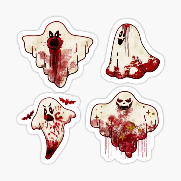 "Bloody scary creepy ghosts sticker pack" Sticker for Sale by Lemomo ...