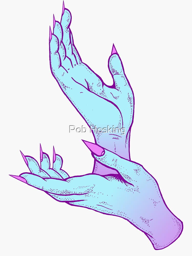 "Meanwhile Witch Hands" Sticker for Sale by -pob- | Redbubble