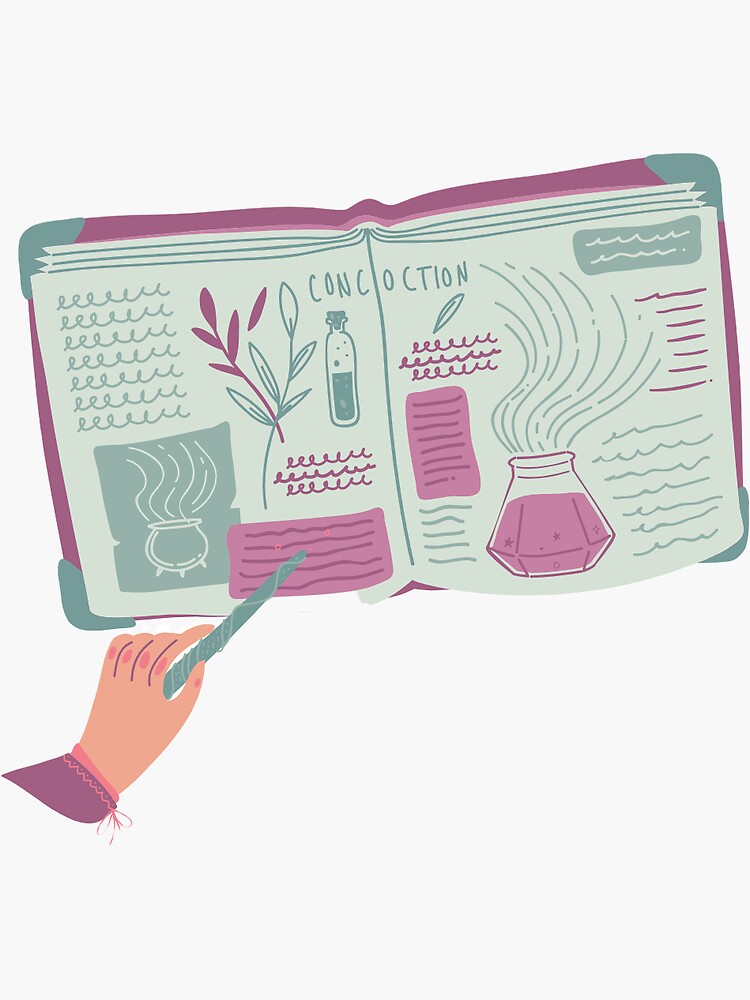 "Spell Book" Sticker for Sale by senaart0 | Redbubble