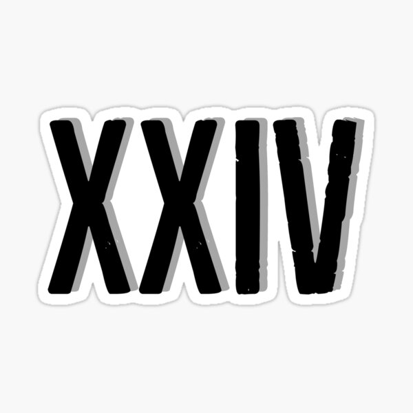 Pegatina «Número romano XXIV» de Rayner21 | Redbubble