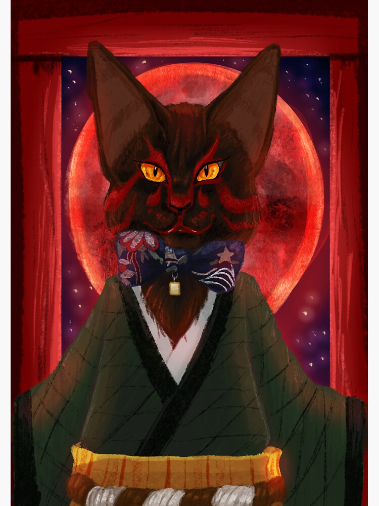 "Kabuki Cat" Sticker for Sale by Imalune | Redbubble