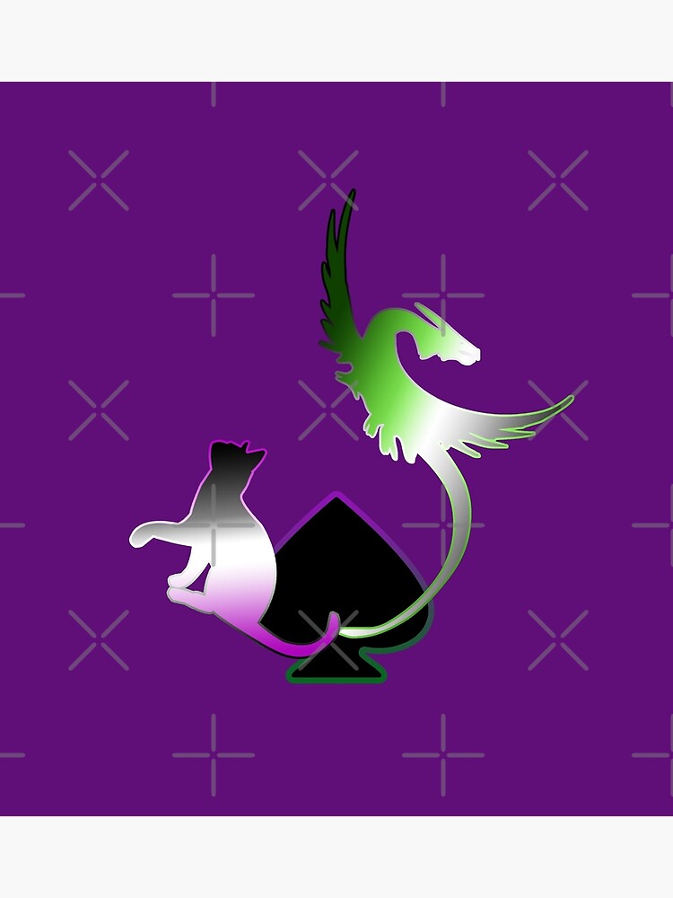 "aroace pride flag colors on dragon and cat - subtle lgbt symbol ...