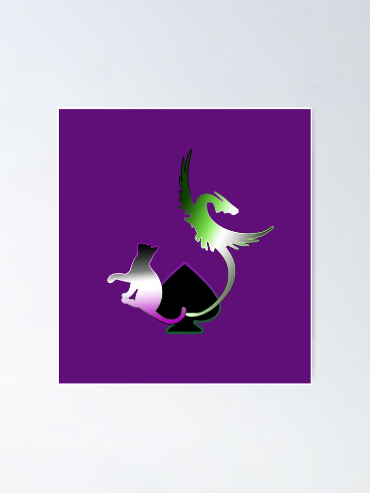 "aroace pride flag colors on dragon and cat - subtle lgbt symbol ...
