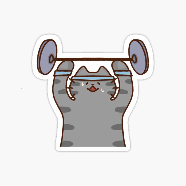 "Weightlifting cat" Sticker for Sale by TabbyTorches | Redbubble