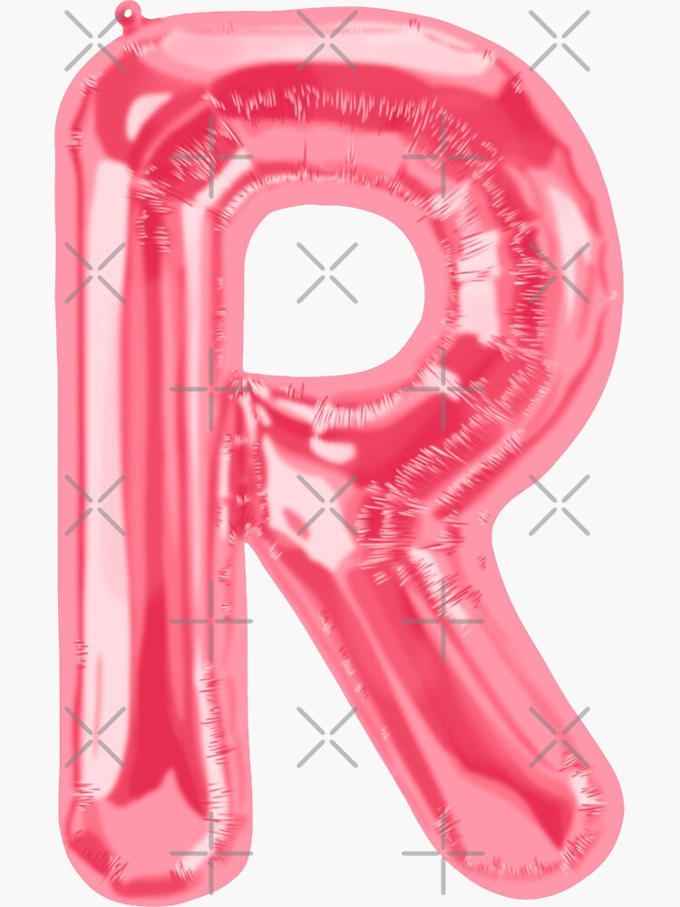 "pink foil “R” balloon" Sticker for Sale by holla- | Redbubble