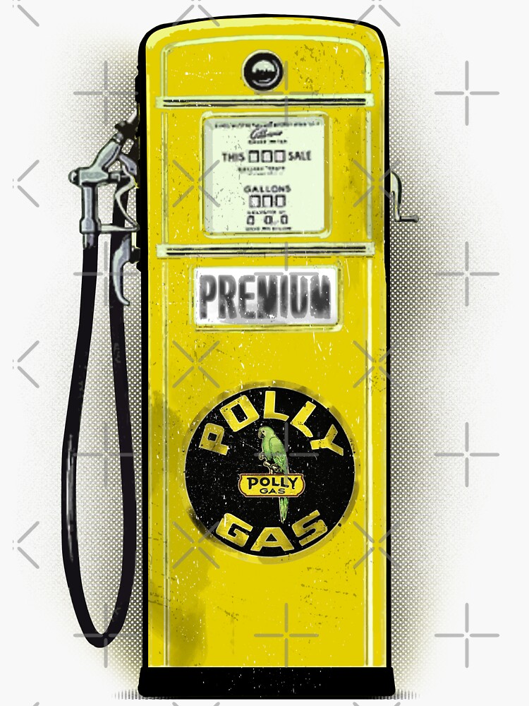 "Vintage polly gas pump" Sticker for Sale by Ploxd | Redbubble