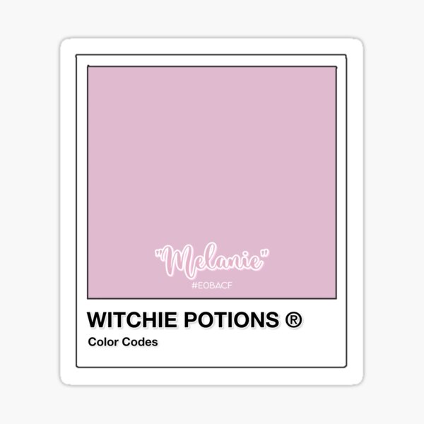 ""Melanie" Aesthetic Color Codes" Sticker for Sale by WitchiePotions ...