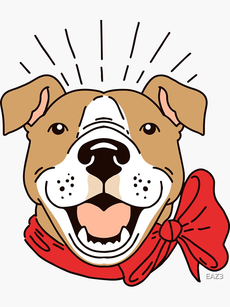 "Smiling Pitbull" Sticker for Sale by EAZ3 | Redbubble