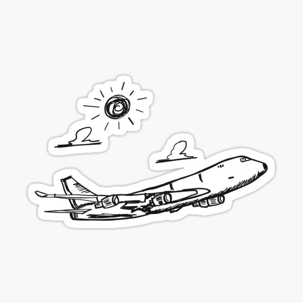 "Doodle plane" Sticker for Sale by VFRZone | Redbubble