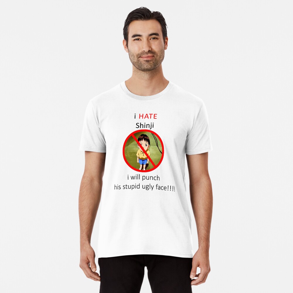 "i hate shinji" Sticker for Sale by SmartPotato | Redbubble