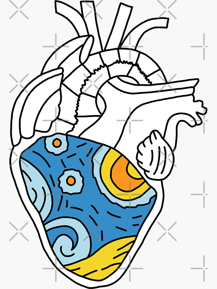 "Starry Night Heart" Sticker for Sale by mrek068 | Redbubble