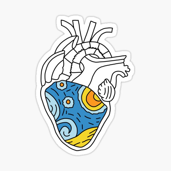"Starry Night Heart" Sticker for Sale by mrek068 | Redbubble