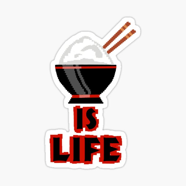 "Rice is Life pixel logo" Sticker for Sale by GogoM | Redbubble