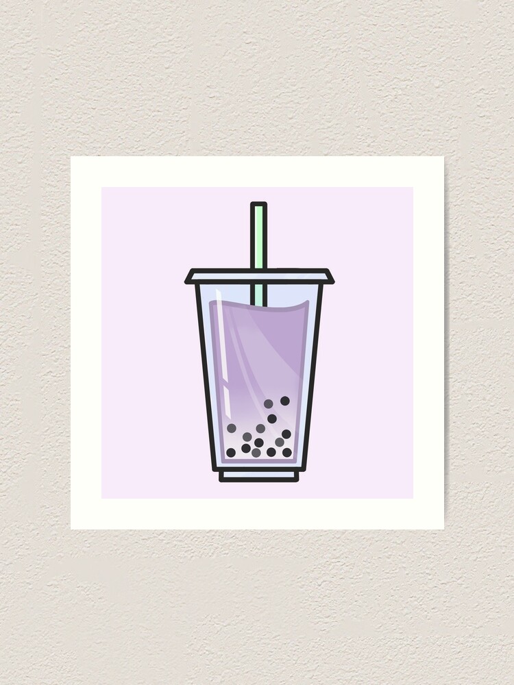 "Taro Bubble Tea Sticker" Art Print for Sale by lottielovesart | Redbubble