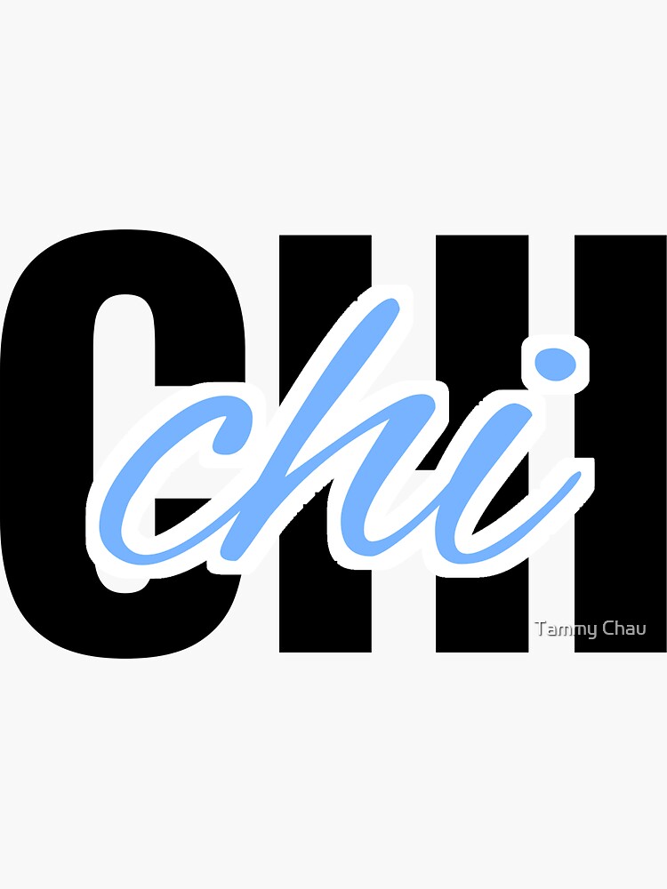 "Chi - Blue Cursive & Block Letters" Sticker for Sale by tammychau99 ...