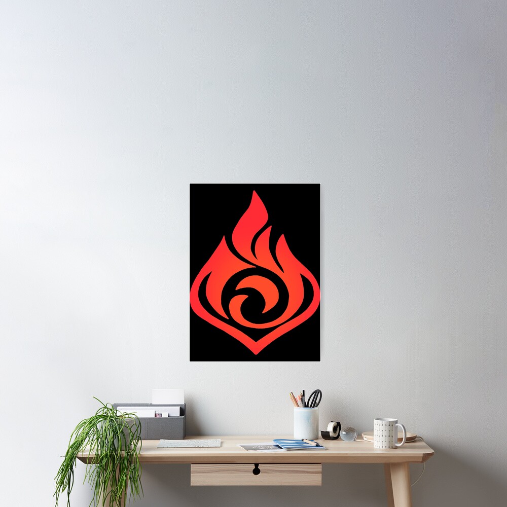 "Pyro Element Genshin Impact - Solid Color " Poster for Sale by ...