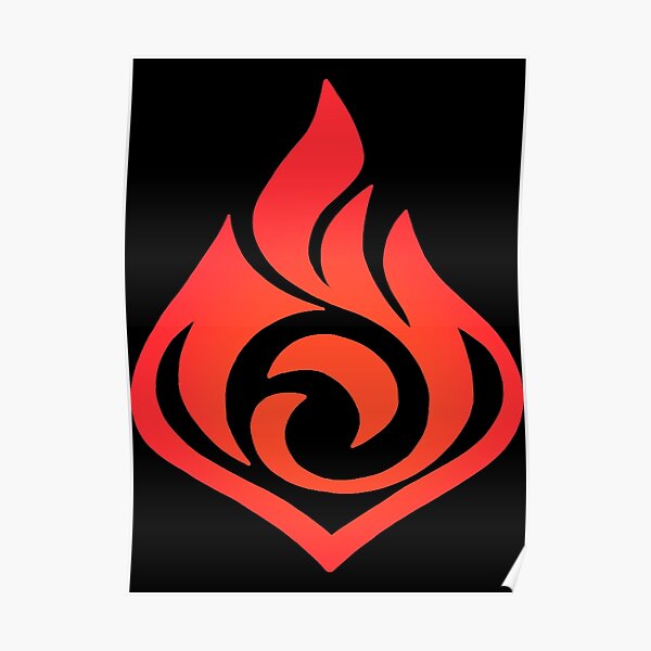 "Pyro Element Genshin Impact - Solid Color " Poster for Sale by ...