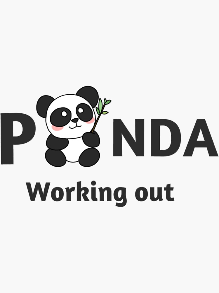 "panda working out " Sticker for Sale by Animationkhata | Redbubble