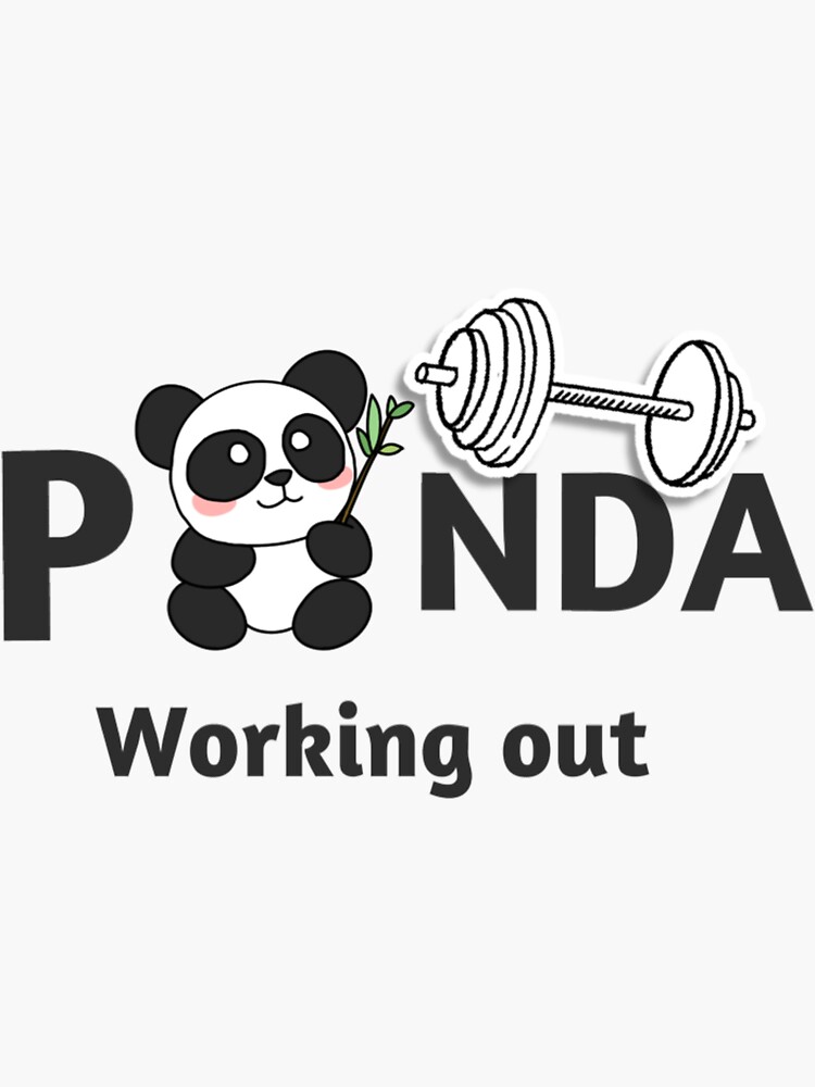 "panda working out " Sticker for Sale by Animationkhata | Redbubble