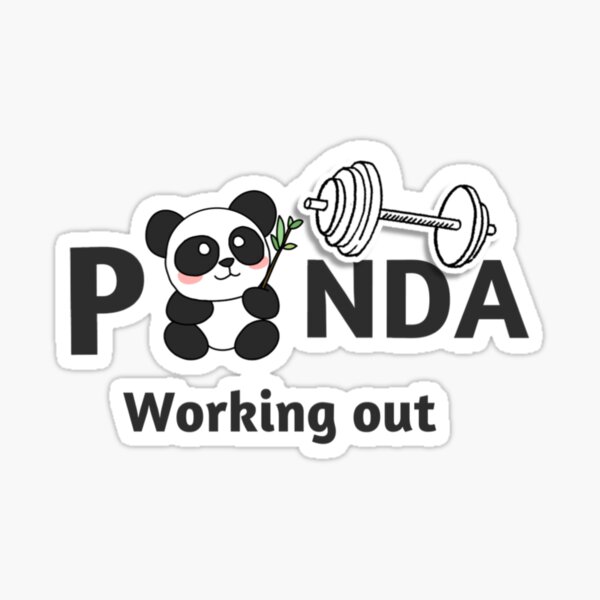 "panda working out " Sticker for Sale by Animationkhata | Redbubble