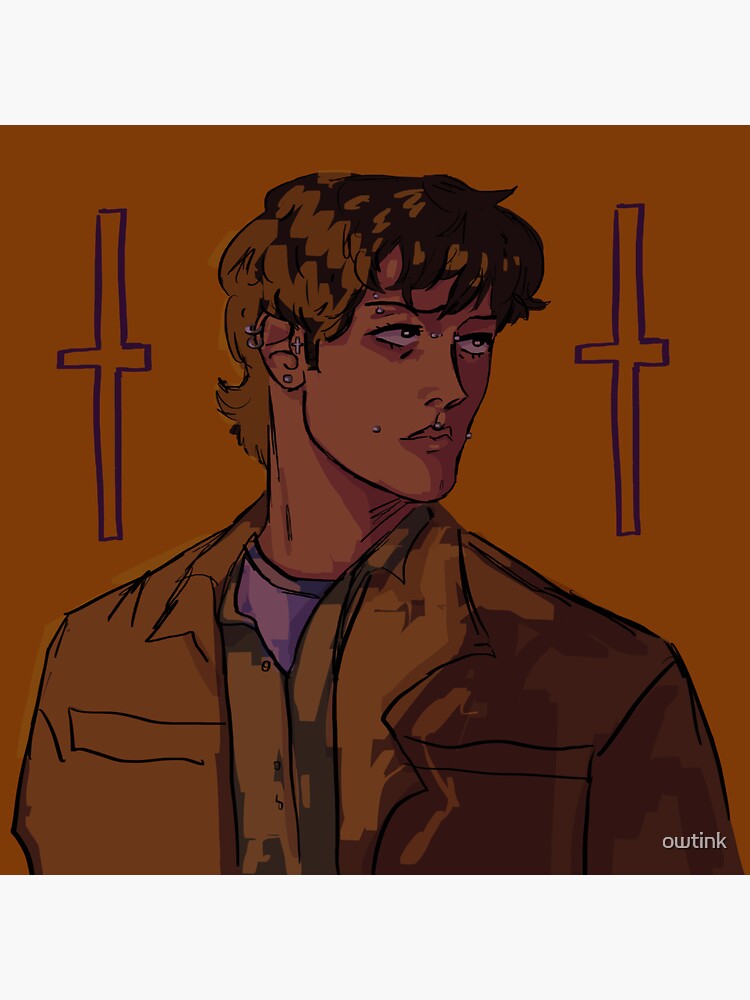 "sam winchester piercings" Sticker for Sale by owtink | Redbubble