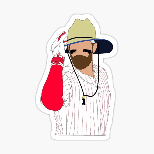"Homer Hat Bryce Harper" Sticker for Sale by BroadStStickers | Redbubble