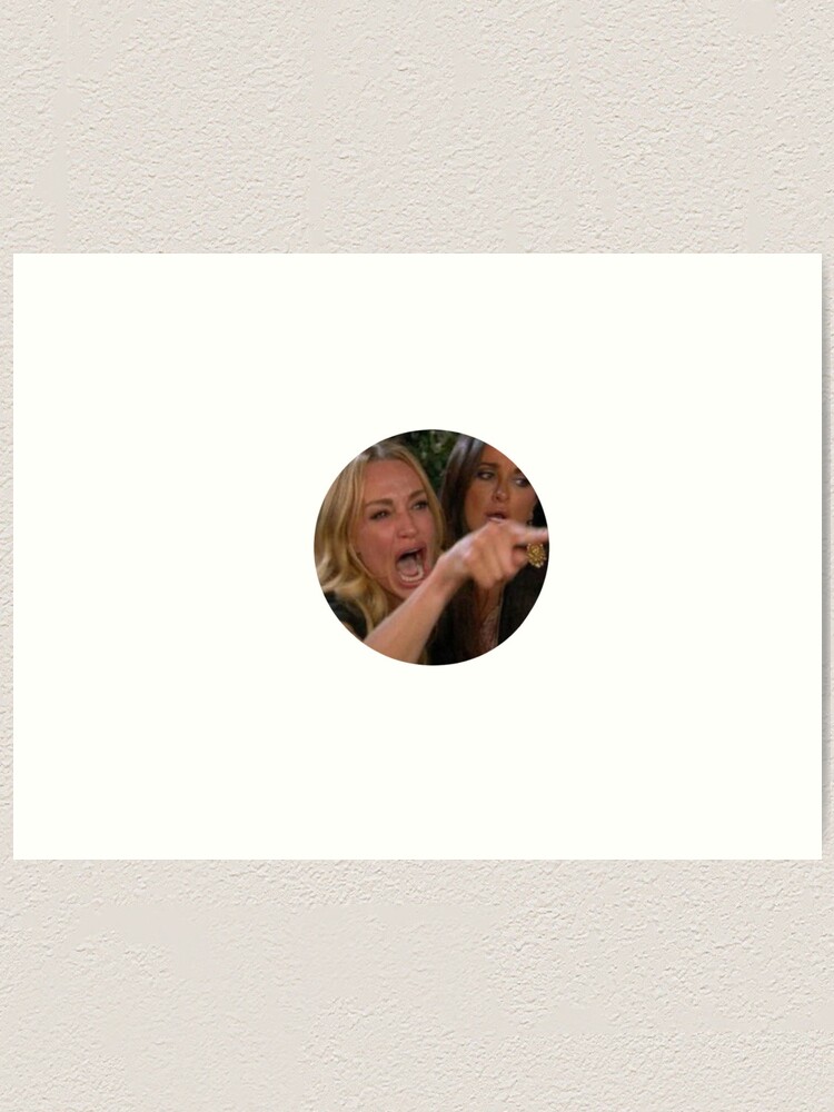 "Lady Yelling At Cat Meme Sticker (1)" Art Print for Sale by ShadowType ...