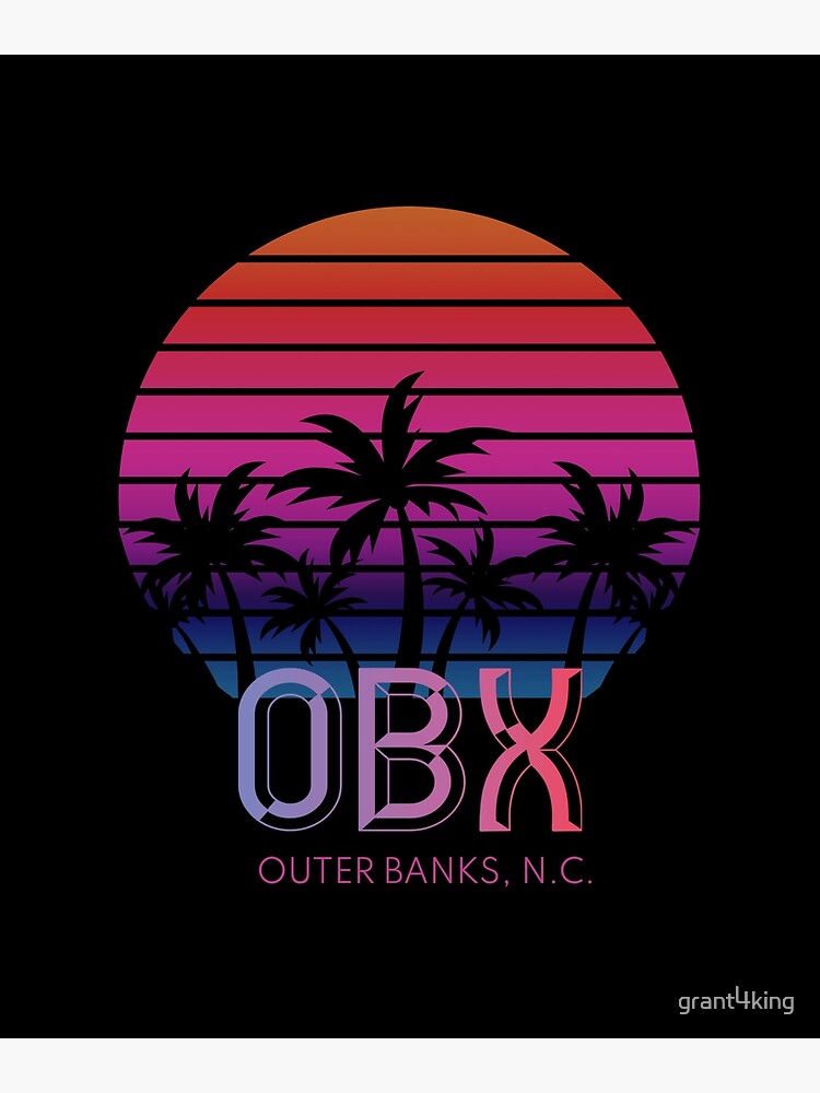 Poster « 80s 90s Retro North Carolina Beach Vacation OBX Outer Banks ...