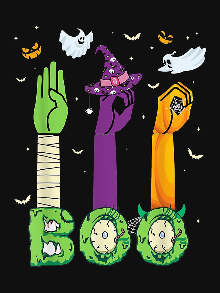"Boo American Sign Language ASL Deaf Halloween Costume" T-shirt by ...
