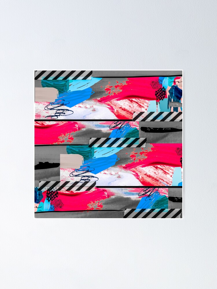 "Acrylic Stripped Taped Collage Patterned" Poster by ylavine-rb | Redbubble