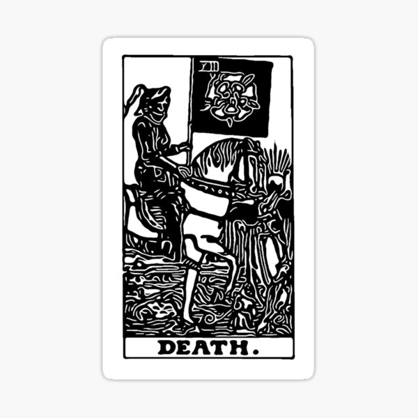 "Tarot Comic Style Death Card" Sticker for Sale by VentureBox | Redbubble