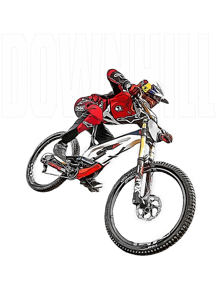 "Downhill Mountain Bike Drawing Mtb Mountain Biking Artwork" Art Print ...