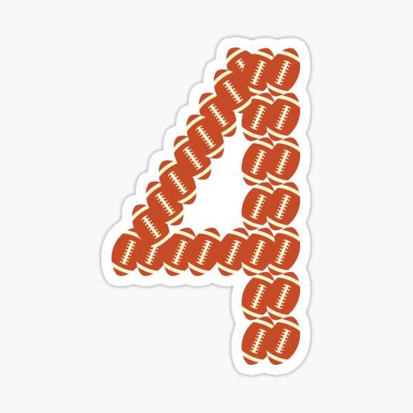 "Player Number 4 Four- American Football Game" Sticker for Sale by ...