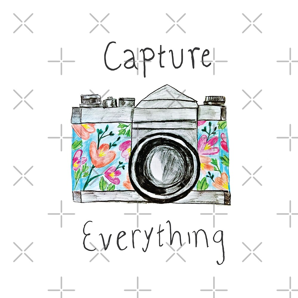 ""Capture Everything" Floral Camera" by Heather Clauson | Redbubble