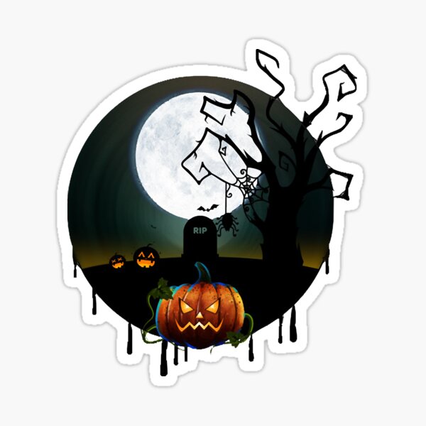 "Halloween Moon " Sticker for Sale by nnietor | Redbubble