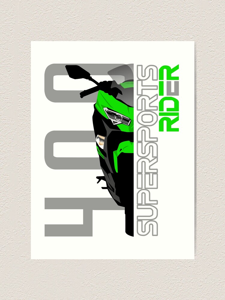"Supersports Rider Kawasaki Ninja 400" Art Print for Sale by ...