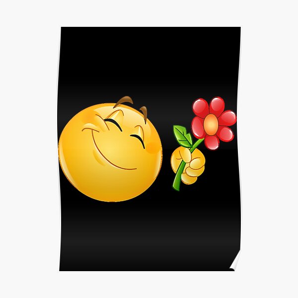 Emoji Giving Flower Poster For Sale By Jatayasant Redbubble